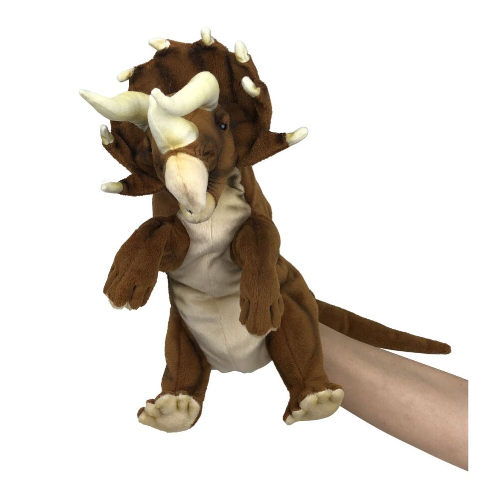 Hansa Triceratops Dinosaur Hand Puppet soft plush toy 14"/35cm Dinosaur ...