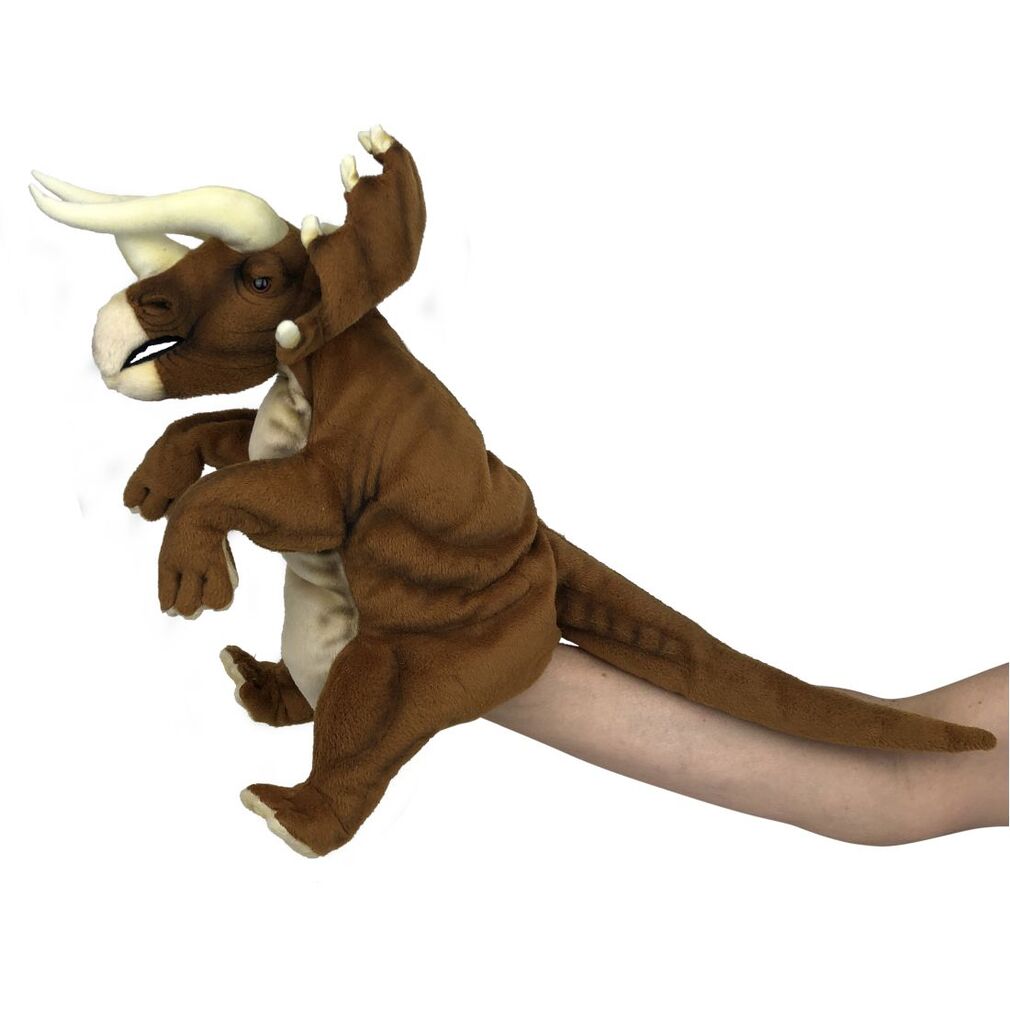 Hansa Triceratops Dinosaur Hand Puppet soft plush toy 14"/35cm Dinosaur ...